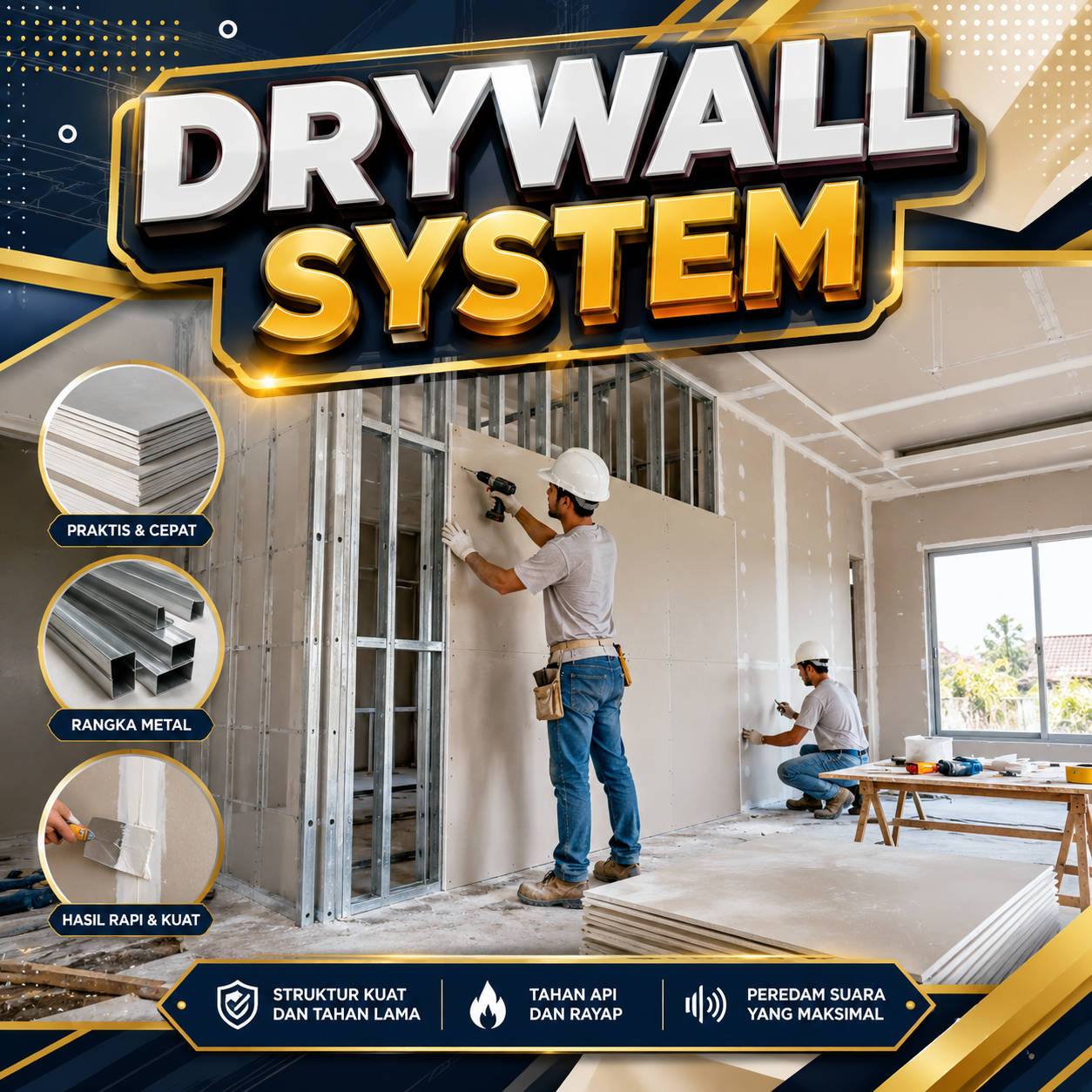 Drywall System: Solusi Konstruksi yang Efisien dan Fleksibel